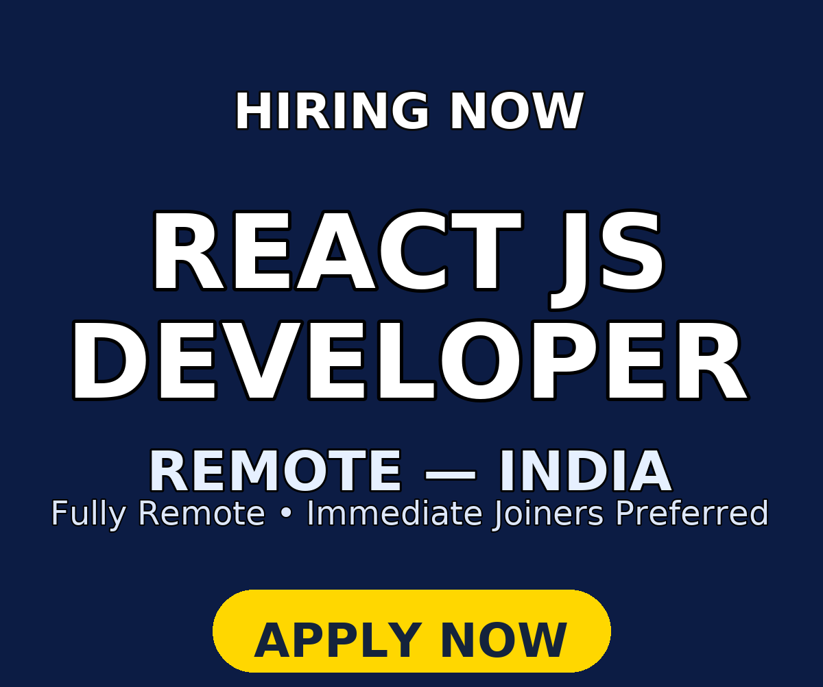 React.JS Developer Remote India | Spino Careers